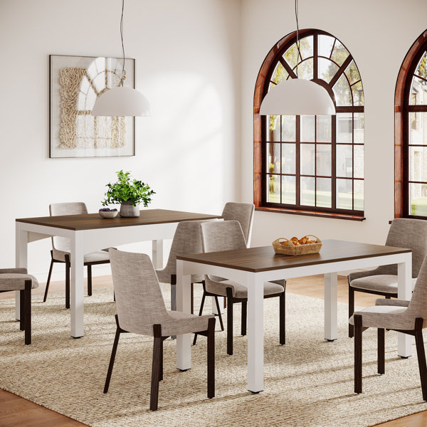 Ebern Designs 94.5" Farmhouse Extendable Dining Table & Reviews | Wayfair